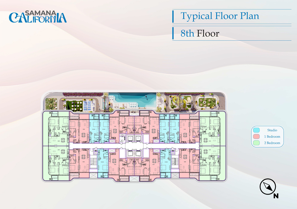 California apartments by Samana at Al Furjan - Floor Plan