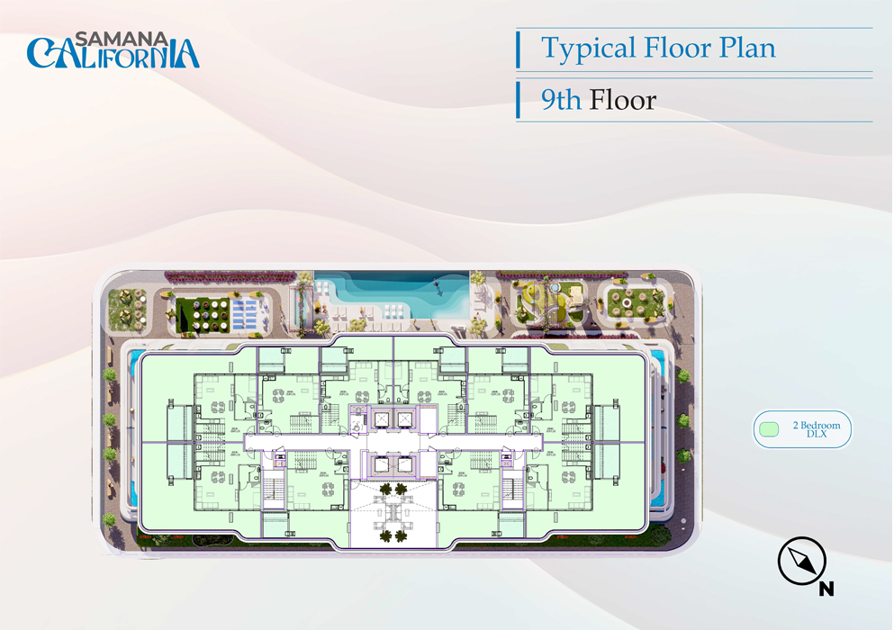 California apartments by Samana at Al Furjan - Floor Plan