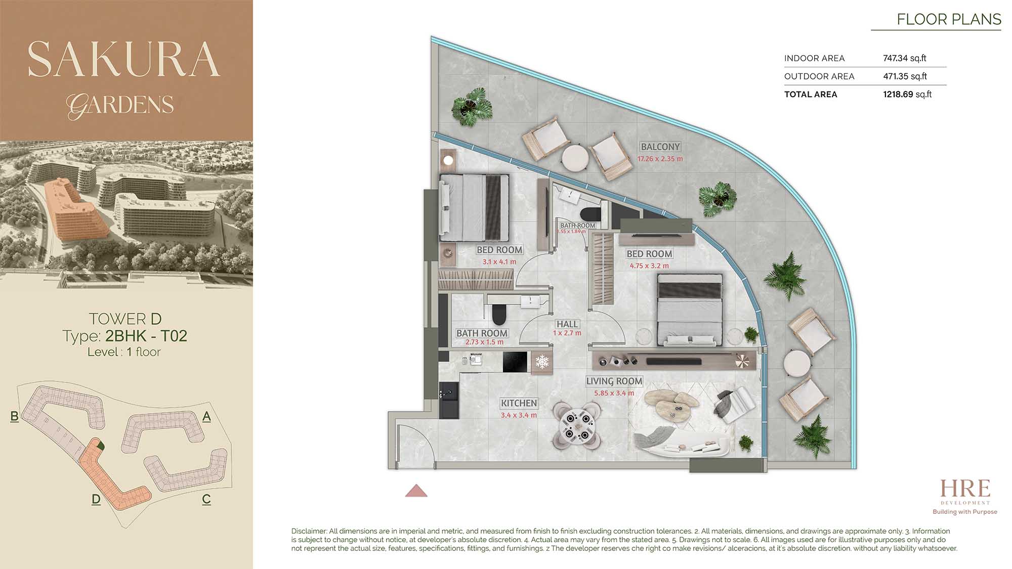 Sakura Gardens Apartments, Dubai - Floor Plan