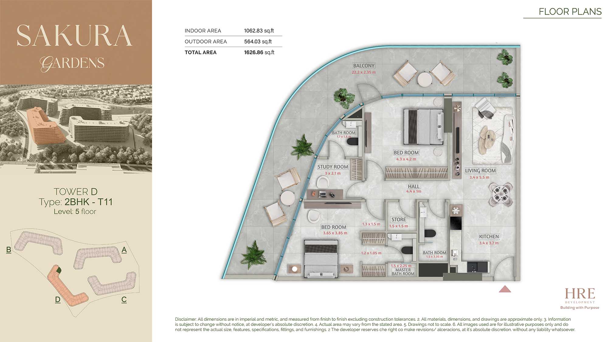 Sakura Gardens Apartments, Dubai - Floor Plan