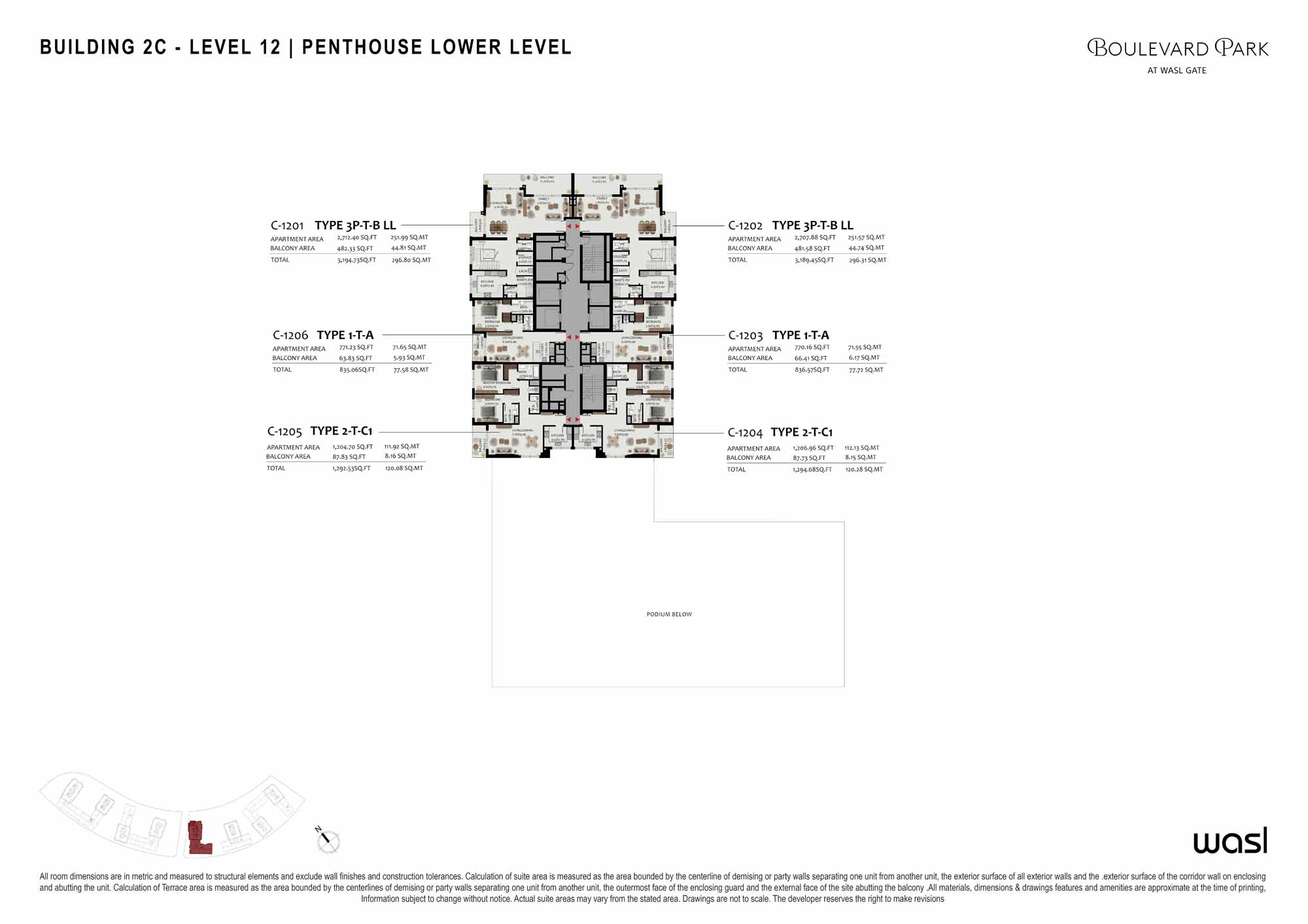 Boulevard Park Residences, Wasl Gate - Floor Plan