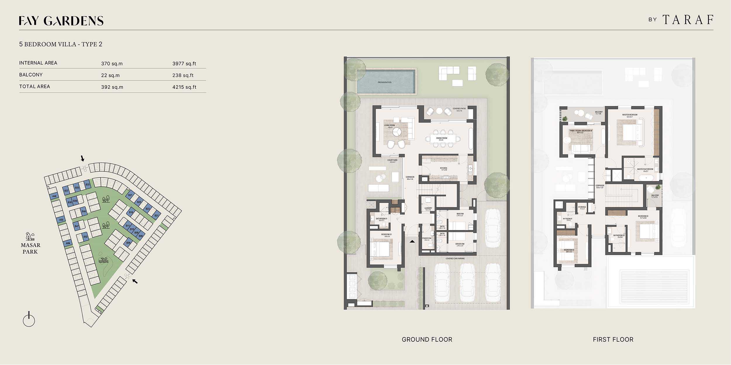 Fay Gardens at Fay Hills Villas, Abu Dhabi - Floor Plan